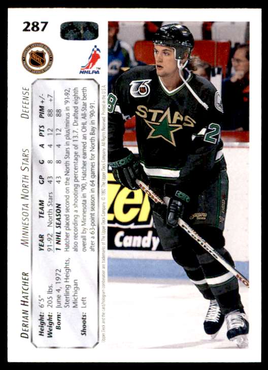 1992-93 Upper Deck Derian Hatcher #287 on Kronozio