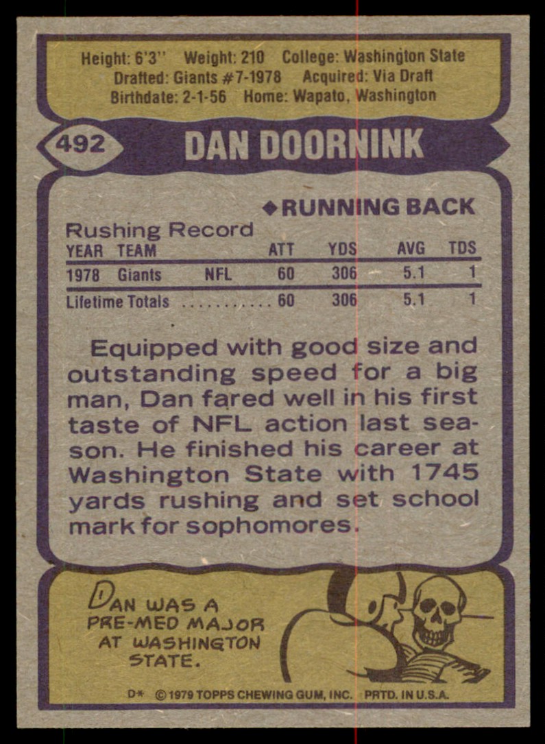 1979 Topps Dan Doornink #492 on Kronozio