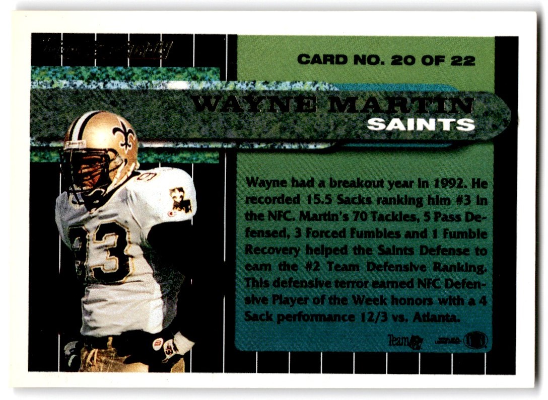1993 Topps Black Gold Wayne Martin #20 on Kronozio