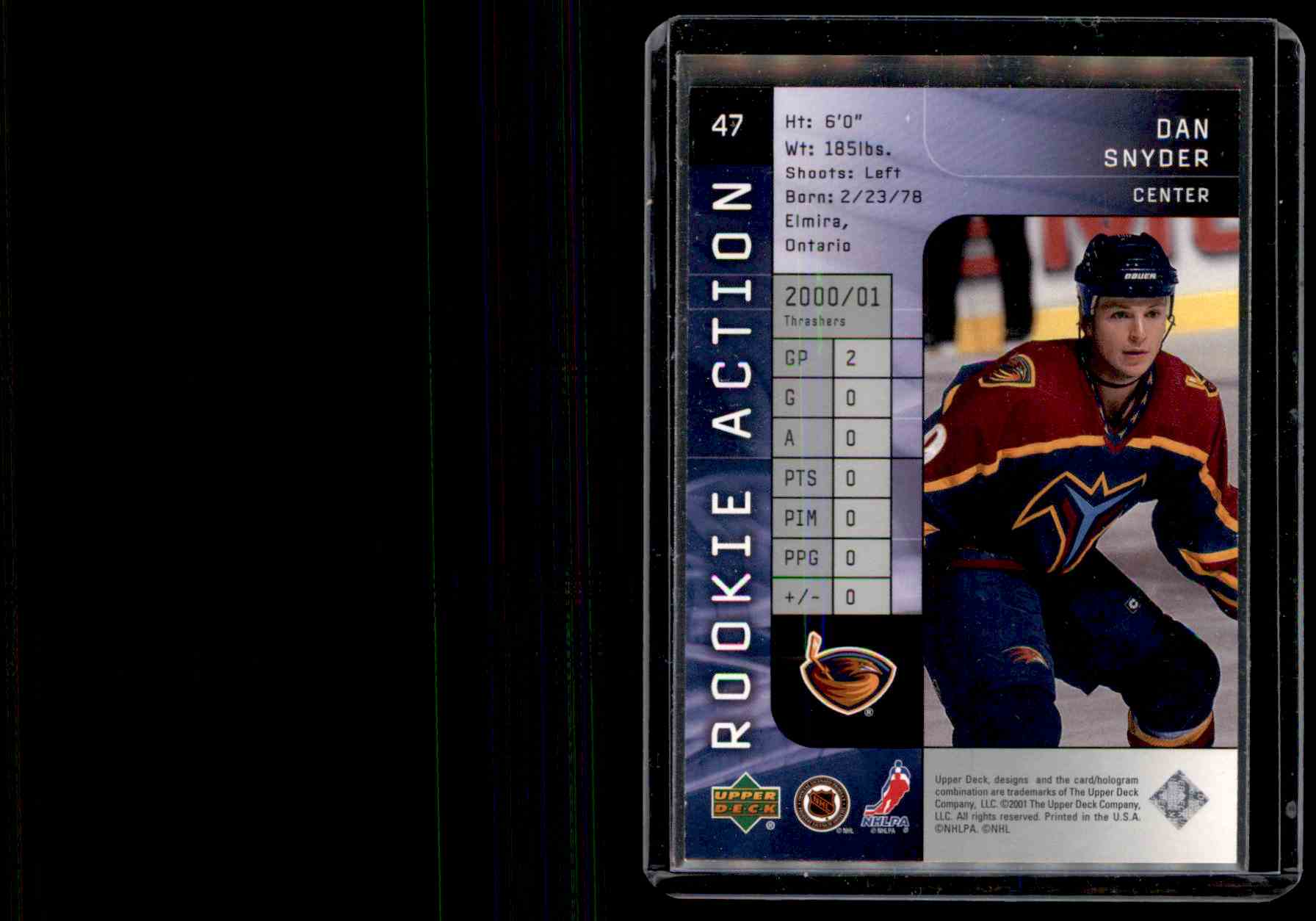 2001-02 Upper Deck Top Shelf Dan Snyder RC/(skating) #47A on Kronozio