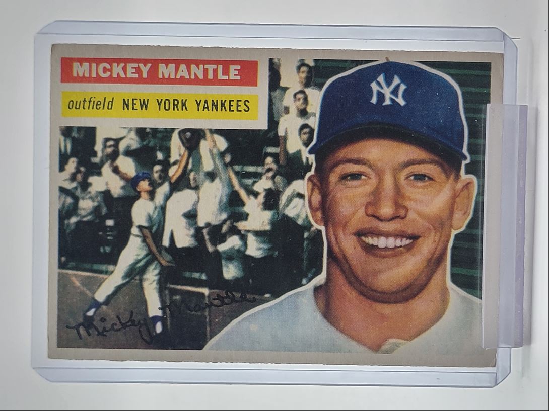 1956 TOPPS BASEBALL YANKEES #135 MICKEY MANTLE on Kronozio