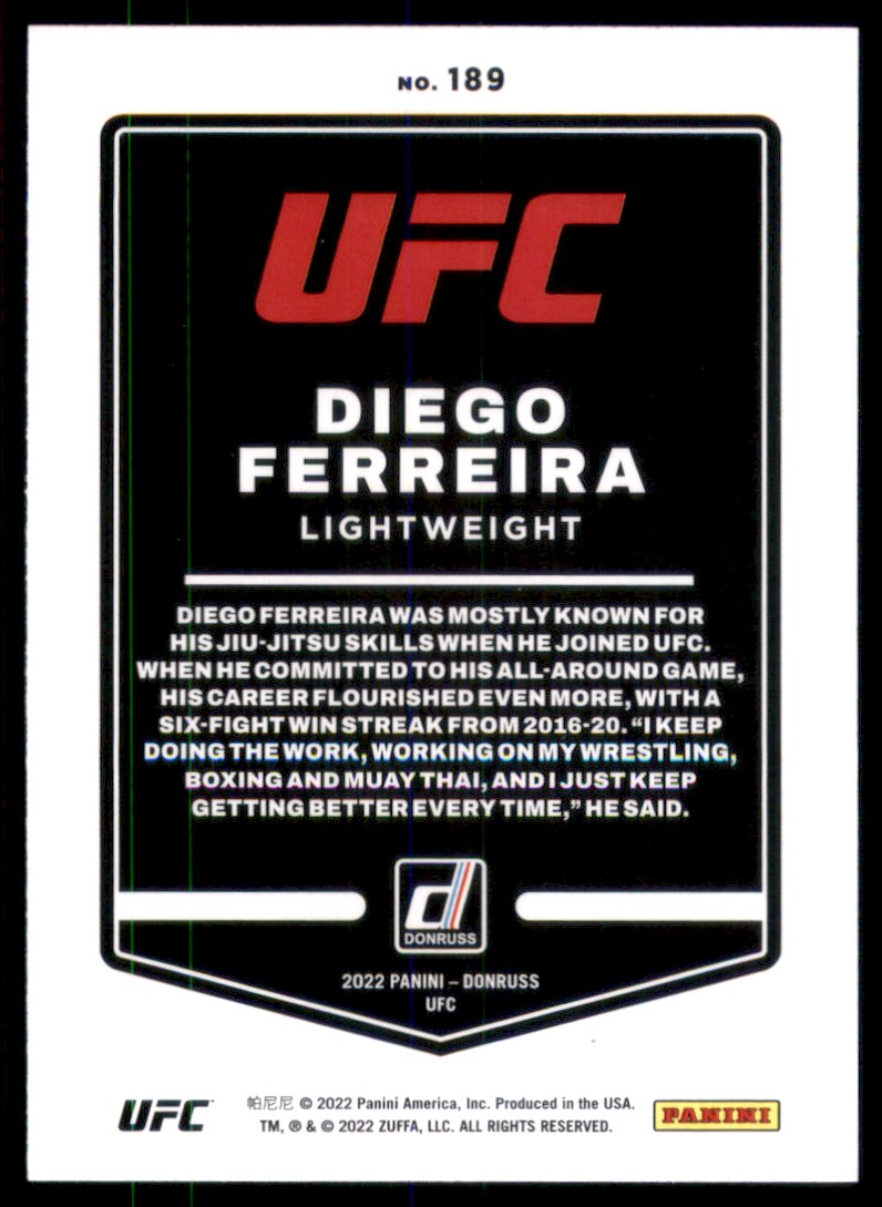 2022 Donruss UFC Diego Ferreira #189 on Kronozio
