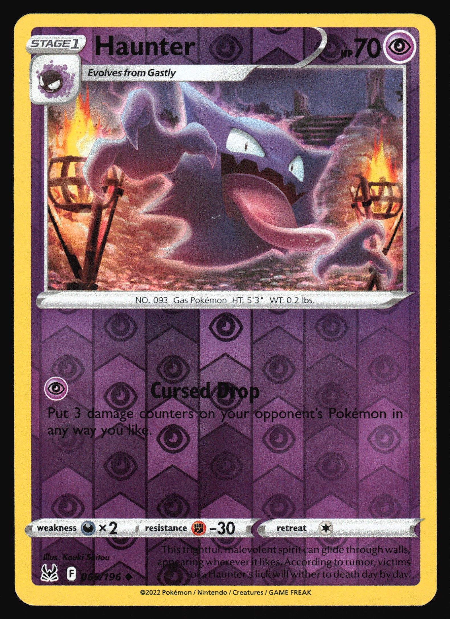 2022 Pokemon Lost Origin Haunter on Kronozio