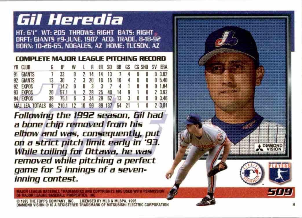 1995 Topps Gil Heredia #509 on Kronozio