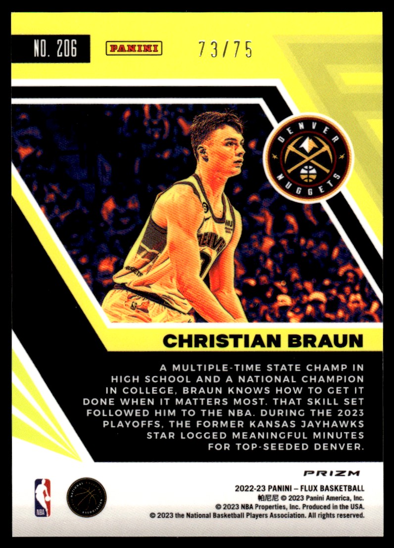 2022-23 Flux Supernova Christian Braun #206 on Kronozio