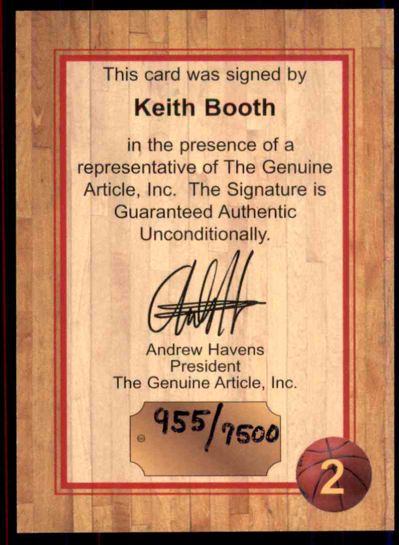 1997-98 The Genuine Article Hardwood Signature Series Keith Booth #2 on ...