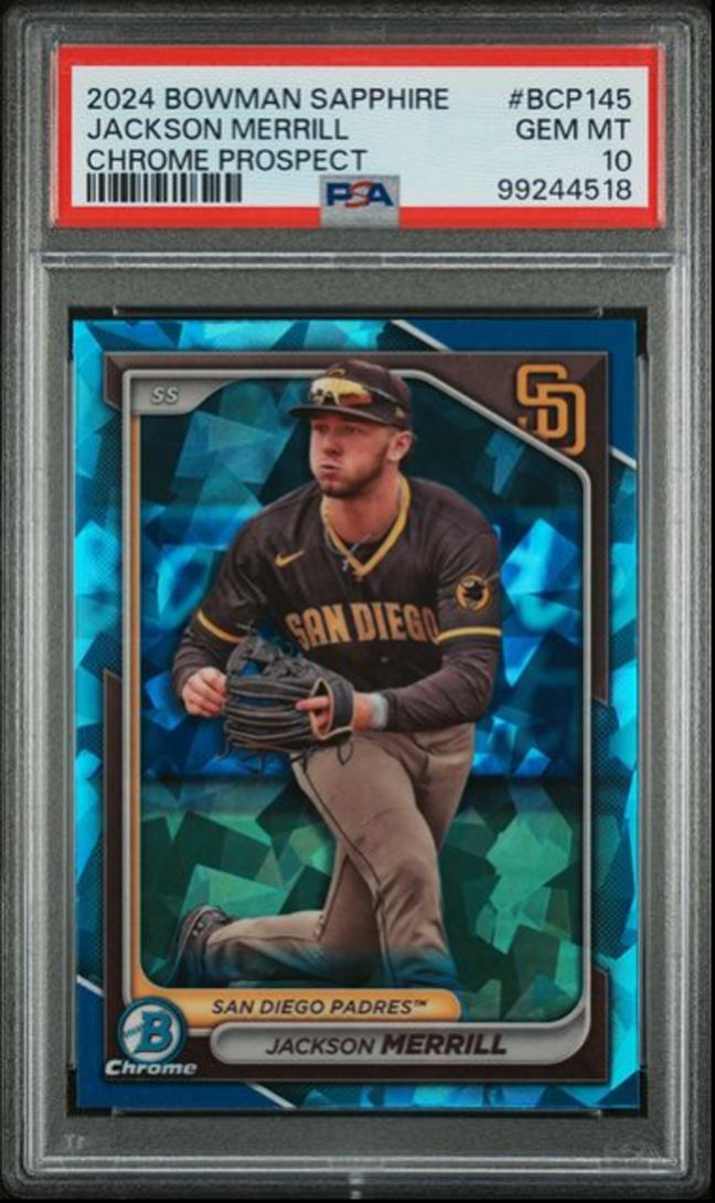 Jackson Merrill RC 2024 Bowman Sapphire PSA 10 San Diego Padres #BCP ...