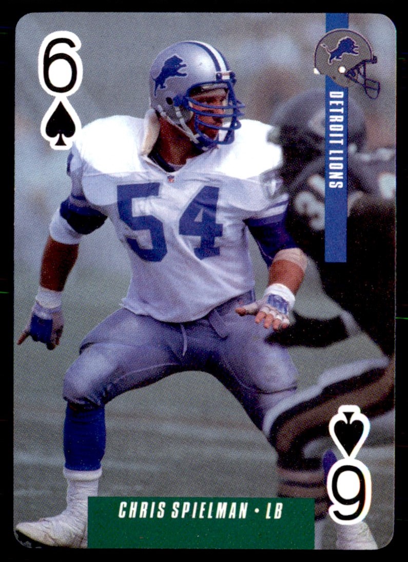1993 U.S. Playing Cards Ditka's Picks Chris Spielman #6♠ on Kronozio