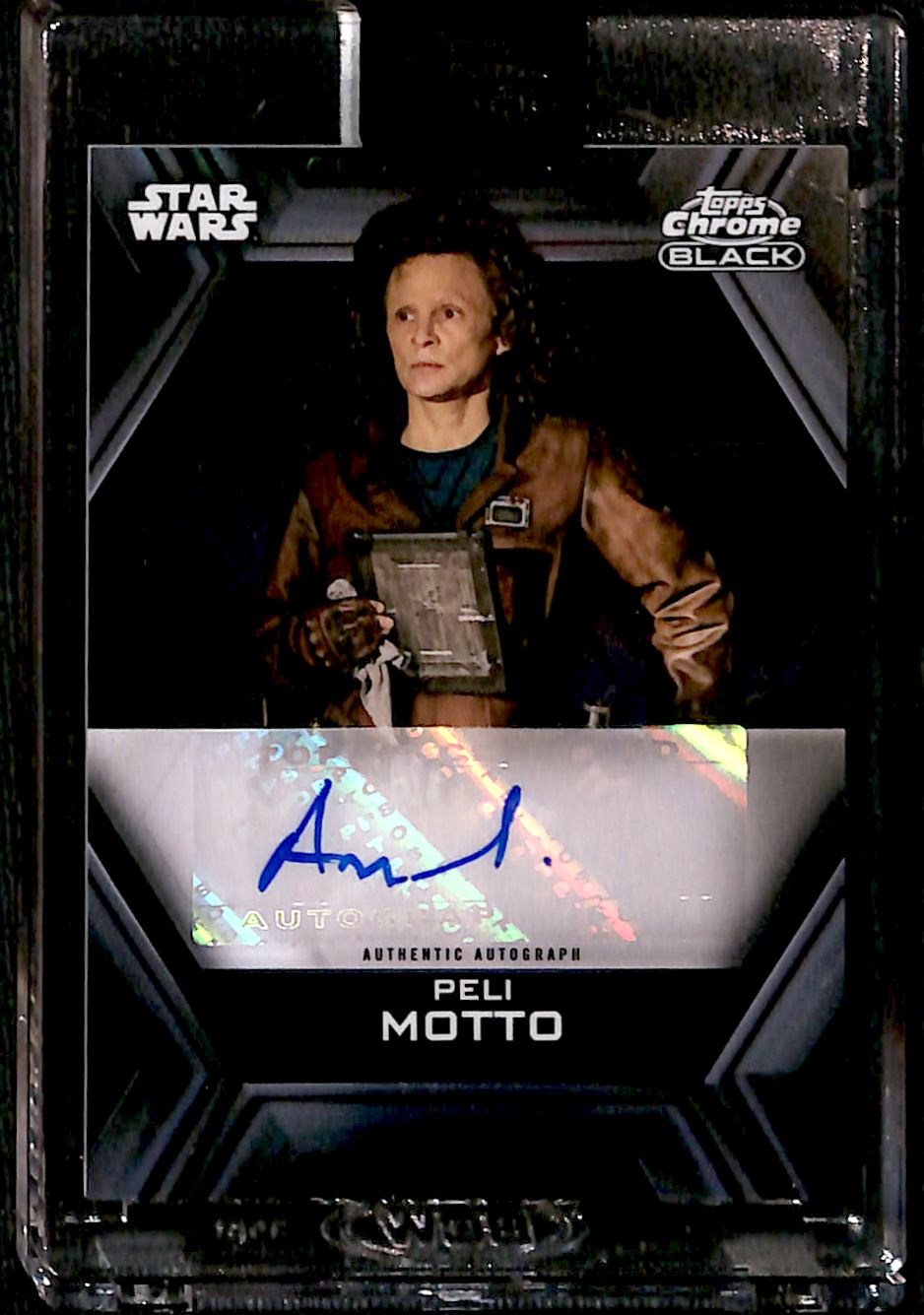 2022 Topps Chrome Black Star Wars Autograph Peli Motto #AB-ASE on Kronozio