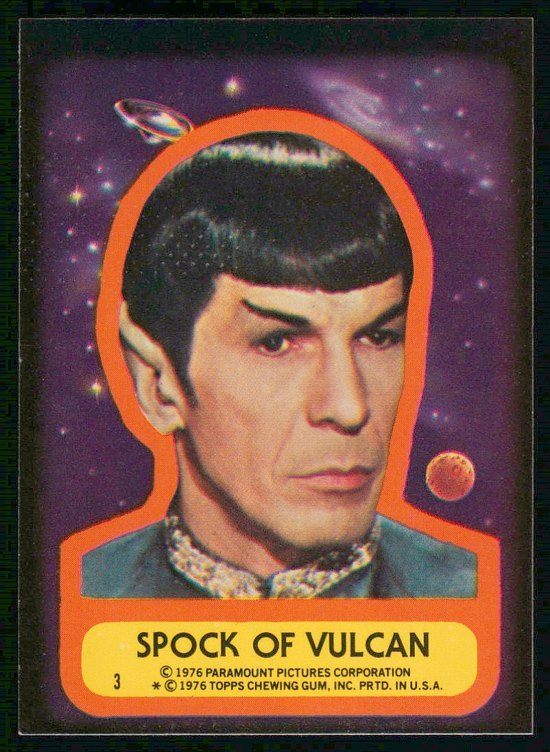 1976 Topps Star Trek Sticker Spock of Vulcan #3 on Kronozio