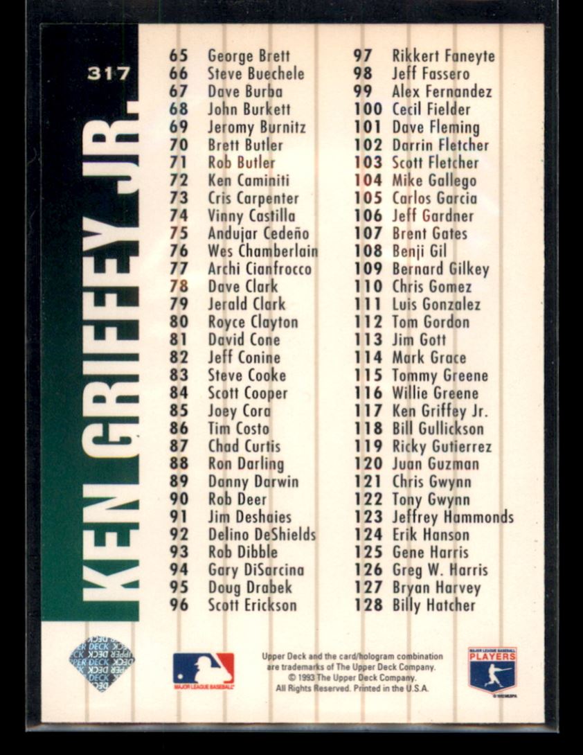1993 Upper Deck Ken Griffey Jr. #317 on Kronozio