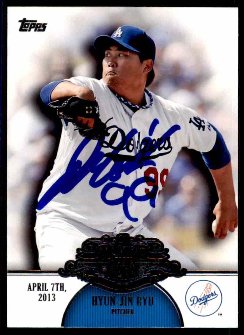 2013 Topps Signed Card Hyun-Jin Ryu #MM-46 on Kronozio