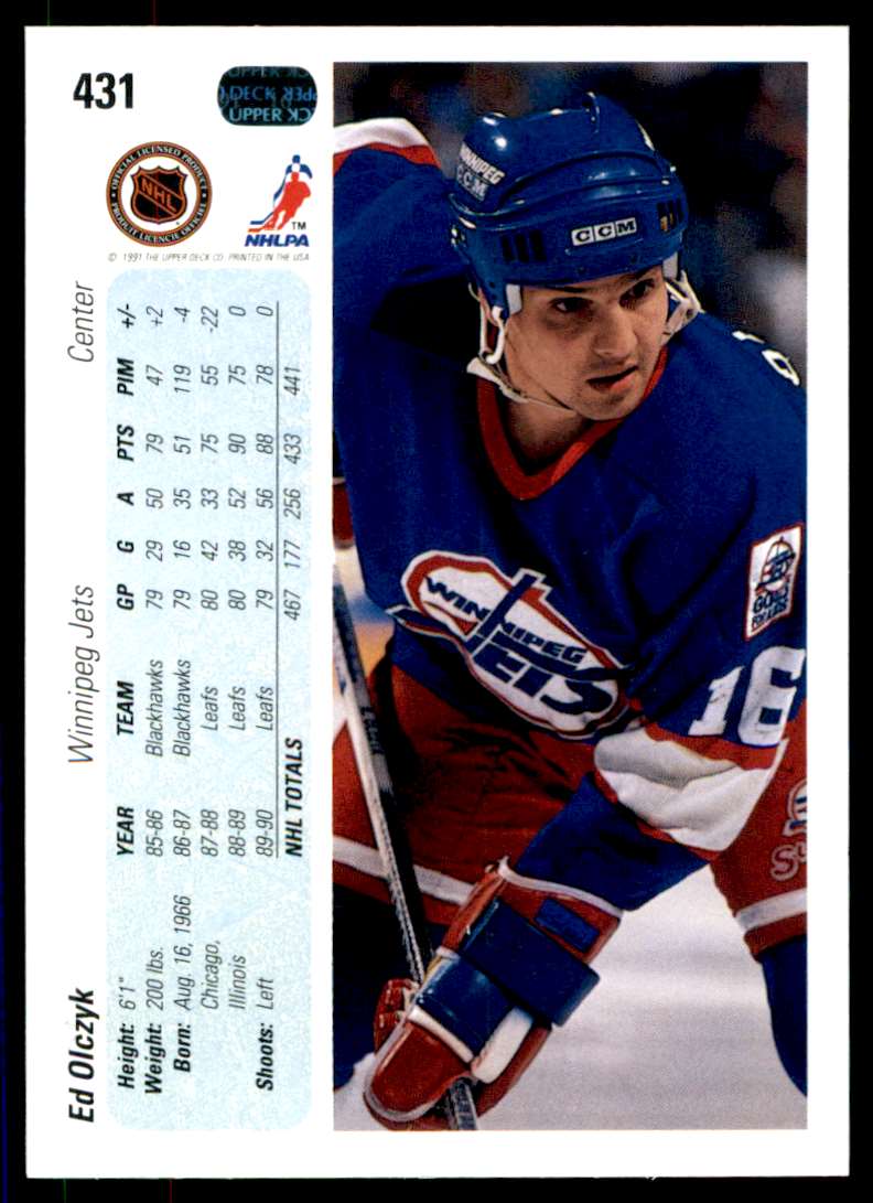 1990-91 UD Ed Olczyk #431 on Kronozio