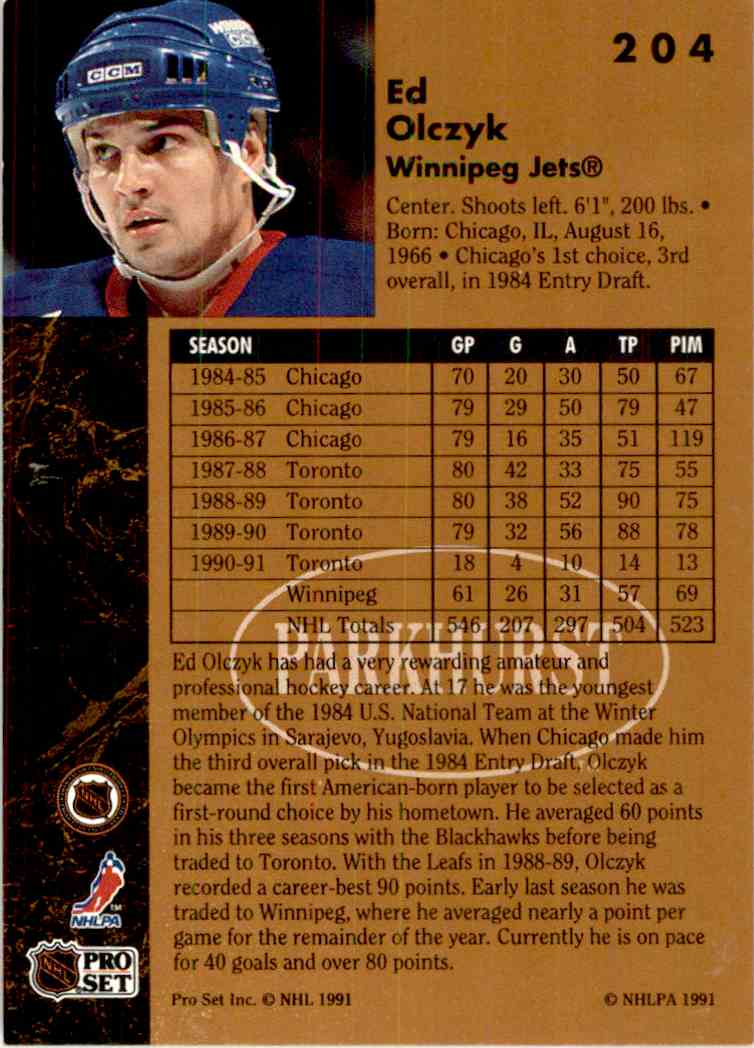1993-94 Parkhurst Ed Olczyk #204 on Kronozio