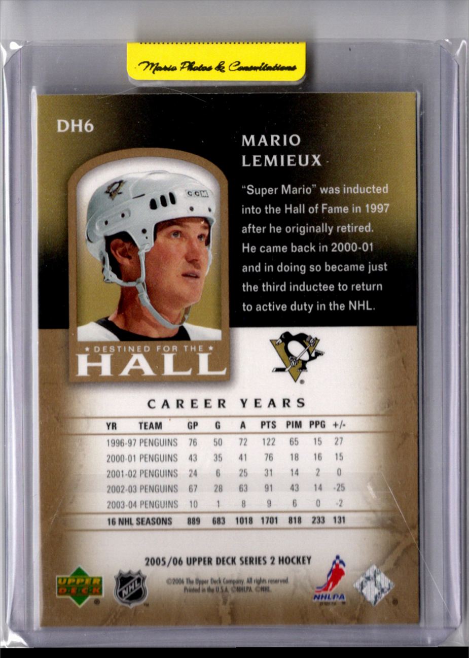 2005-06 Upper Deck Destined for the Hall Mario Lemieux #DH6 on Kronozio