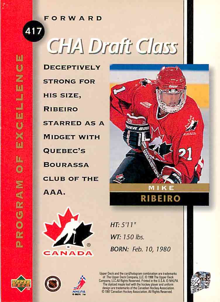 1997-98 Upper Deck Mike Ribeiro #417 on Kronozio