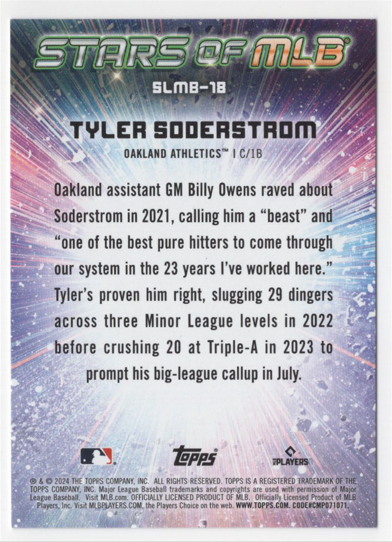 2024 Topps Series1 Tyler Soderstrom #SLMB-18 on Kronozio