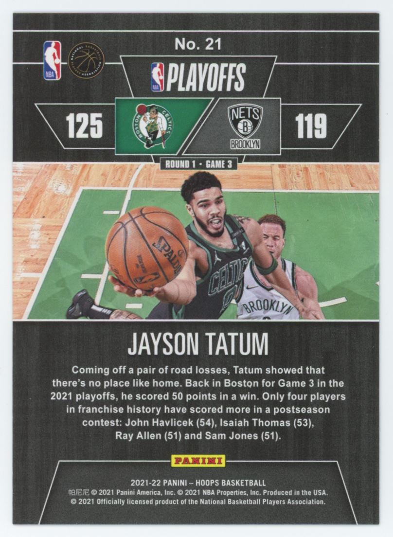 2021-22 Hoops Jayson Tatum #21 on Kronozio