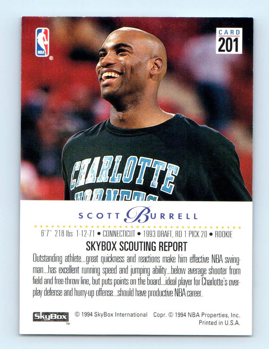 1993-94 Skybox Scott Burrell #201 on Kronozio
