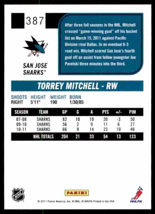 2011-12 Score Torrey Mitchell #387 on Kronozio