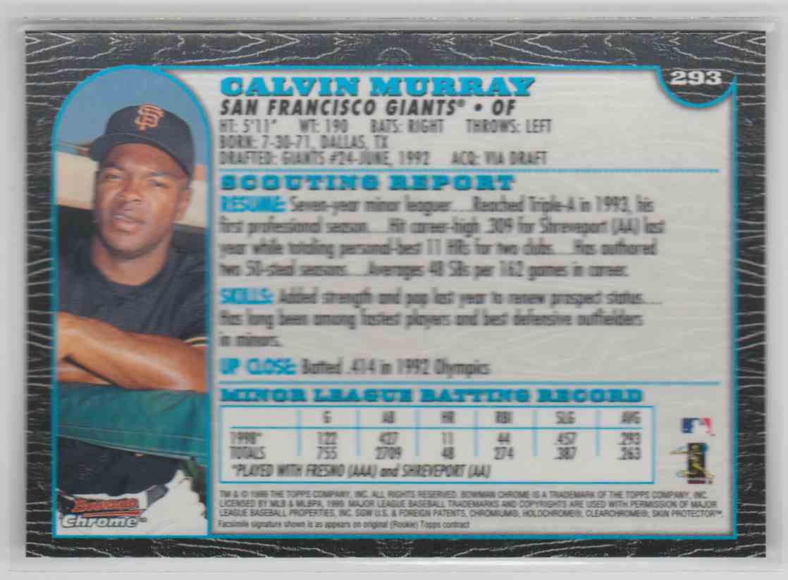 1999 Bowman Chrome Calvin Murray #293 on Kronozio