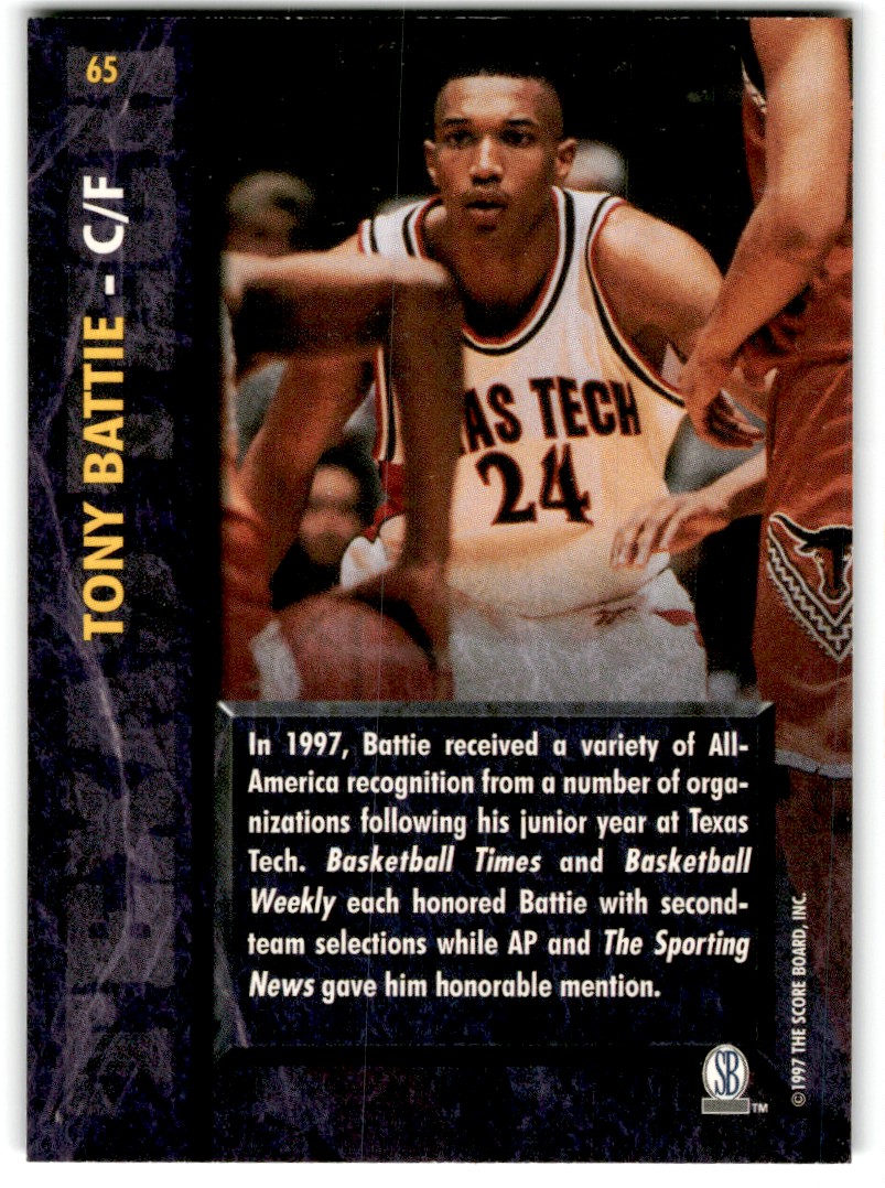 1997-98 Score Board Rookies Tony Battie #65 on Kronozio