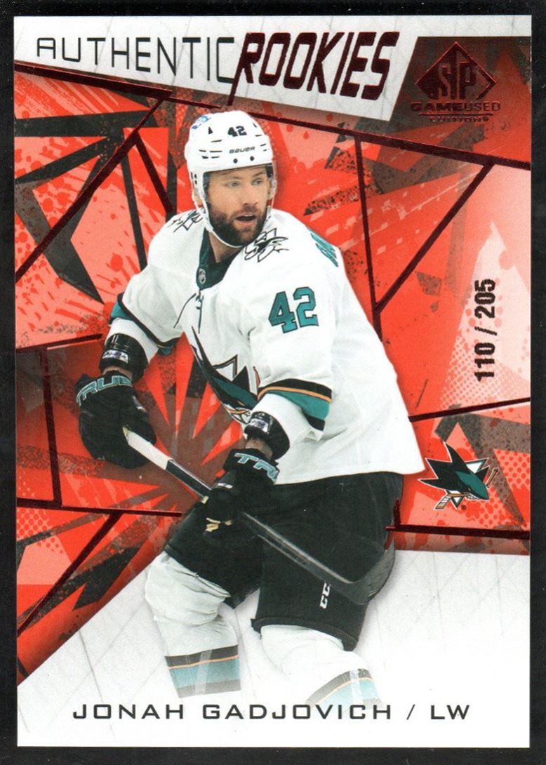 2021-22 SP Game Used Authentic Red Fragent Jonah Gadjovich #176 on Kronozio