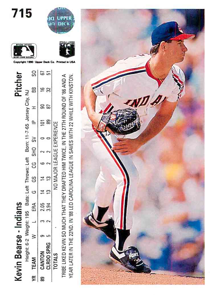 1989 Upper Deck Kevin Bearse #715 on Kronozio