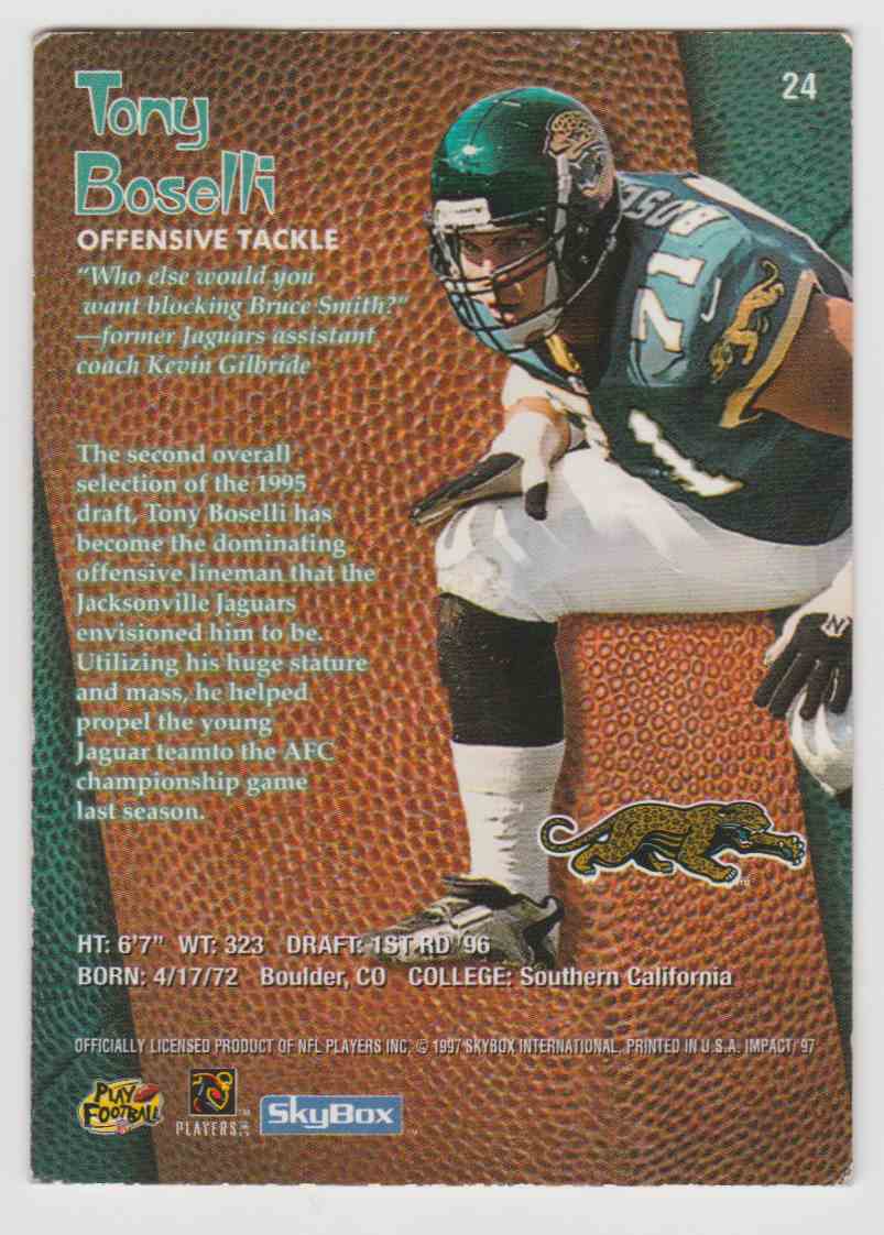 1997 Skybox Impact Tony Boselli #24 on Kronozio