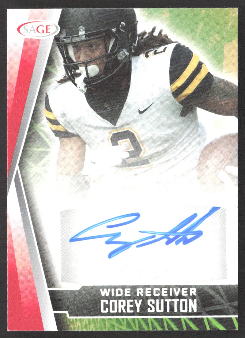 2022 SAGE HIT Autographs Black Corey Sutton #A-CS2 on Kronozio