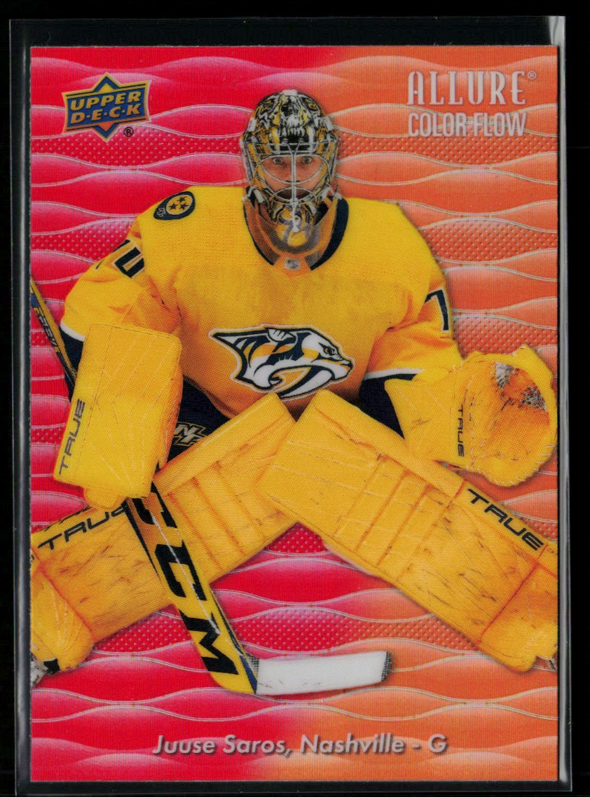 2023-24 Upper Deck Allure Color Flow Red-Orange Juuse Saros #CF-4 on ...