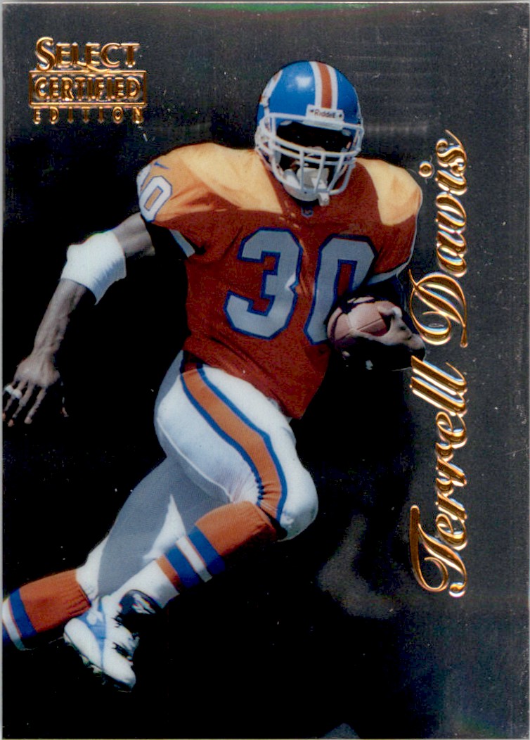 1996 Select Certified Artist's Proofs Black Background Terrell Davis ...