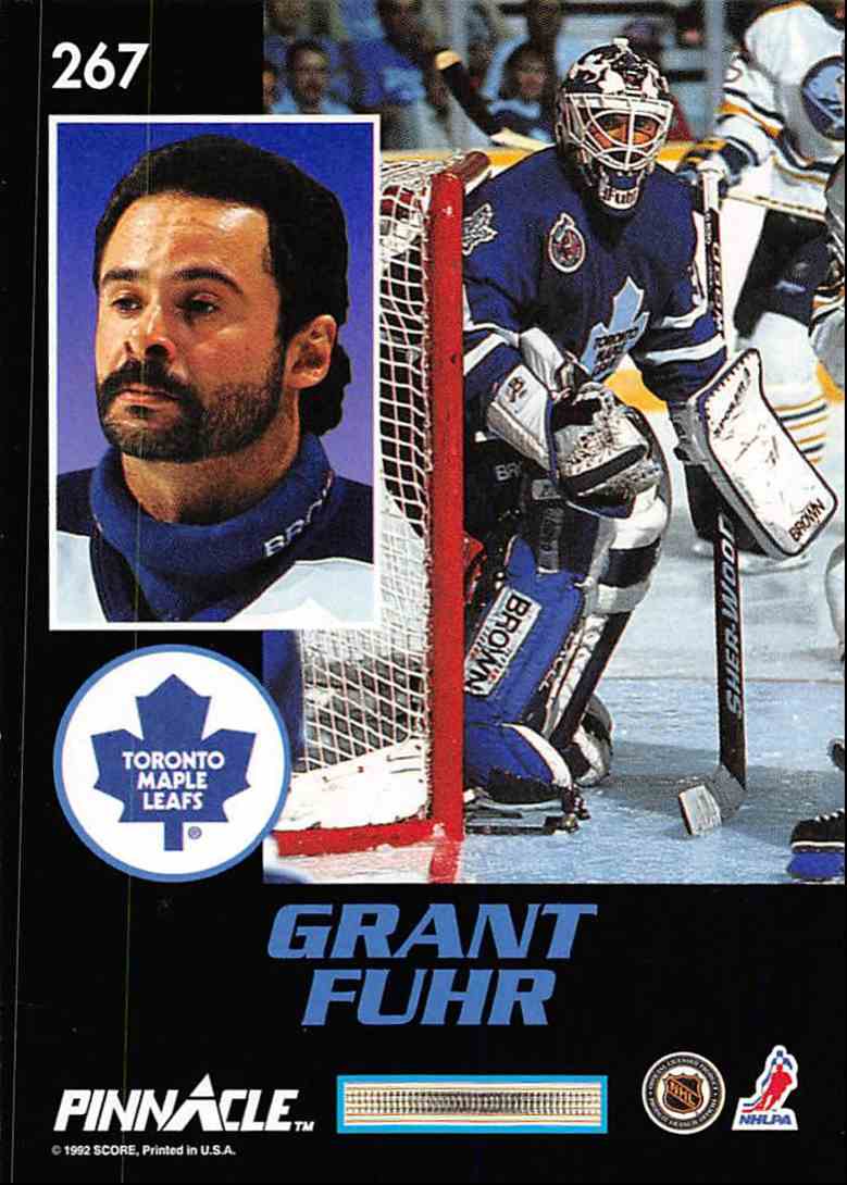 1992-93 Pinnacle Canadian Grant Fuhr Mask #267 on Kronozio