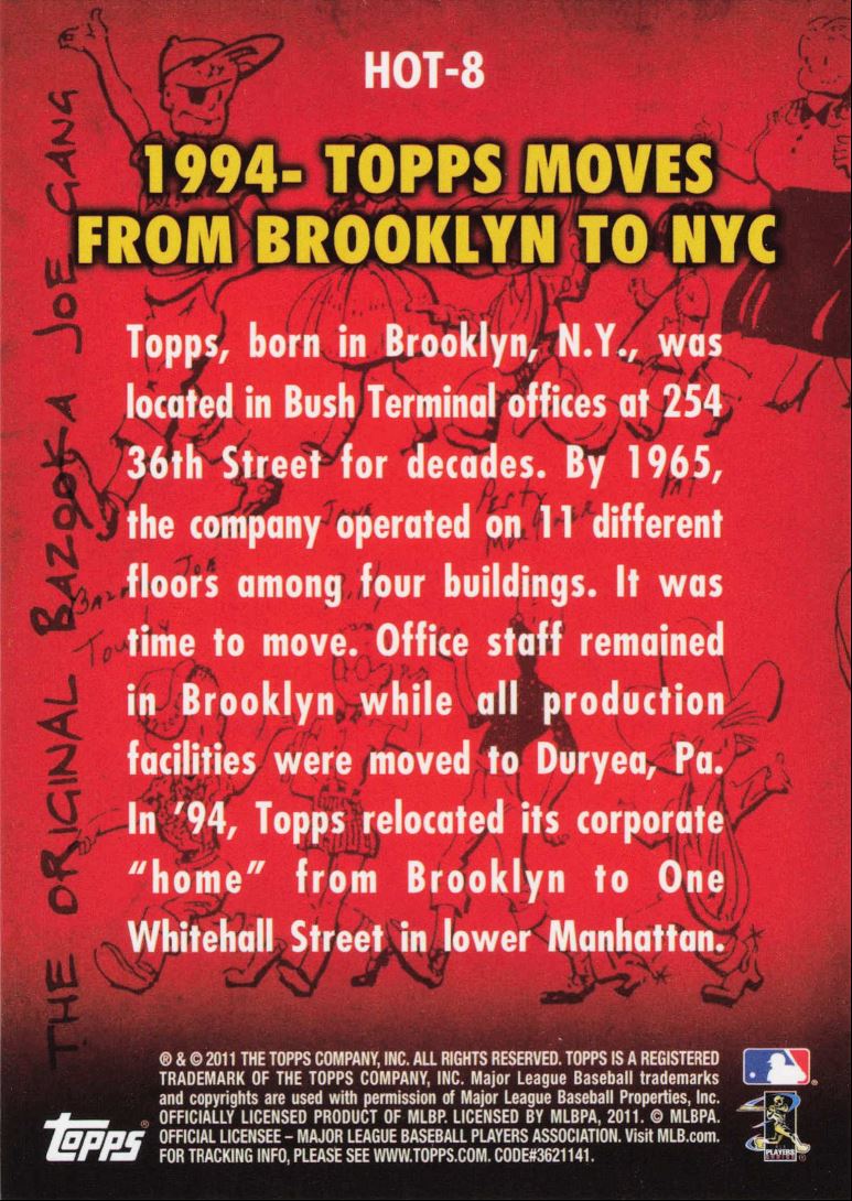 2011 Topps History of 1994 - Topps Moves From Brooklyn to #HOT-8 on ...