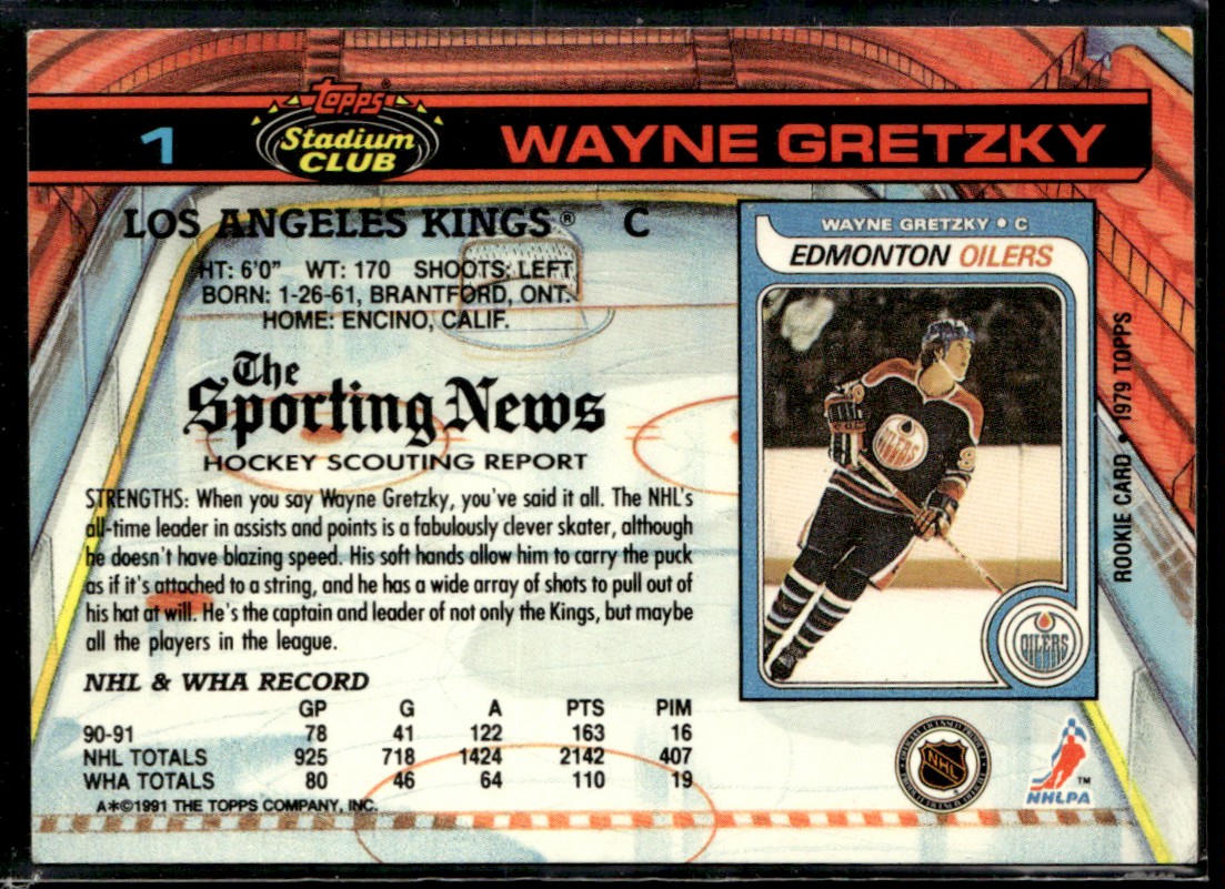 1991-92 Stadium Club Wayne Gretzky #1 on Kronozio