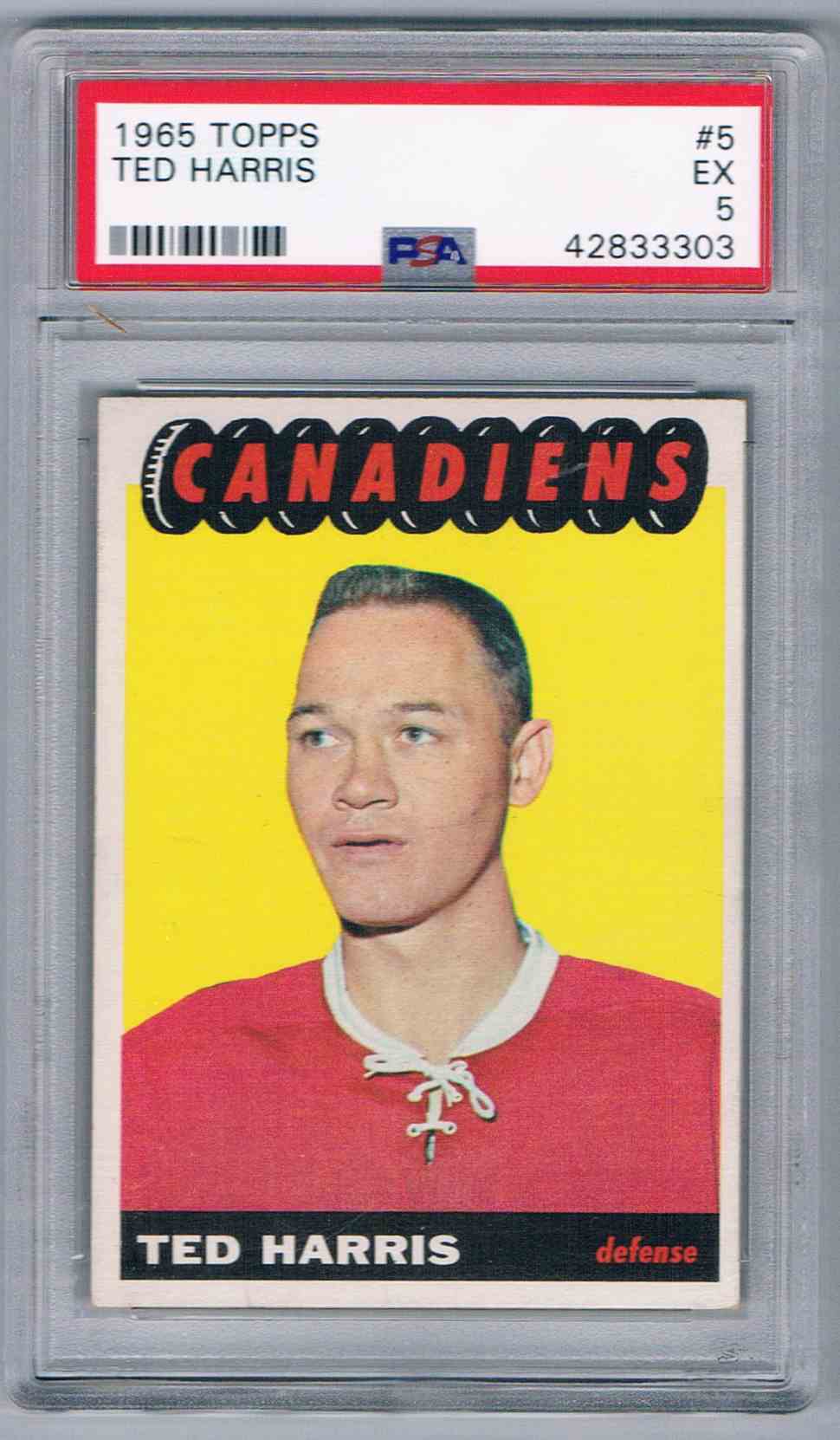 1965-66 Topps Ted Harris #5 on Kronozio