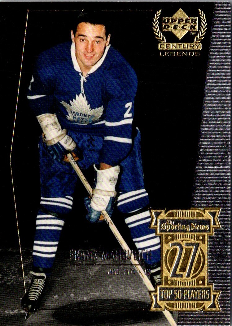 1999-00 Upper Deck Century Legends Frank Mahovlich #27 on Kronozio