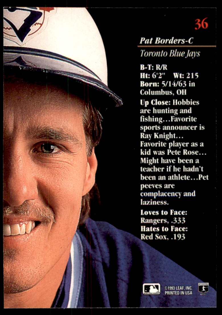 1993 Studio Pat Borders #36 on Kronozio