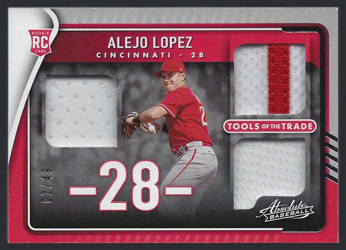 2022 Absolute Tools of the Trade 3 Swatch Retail Baseball Card Alejo ...