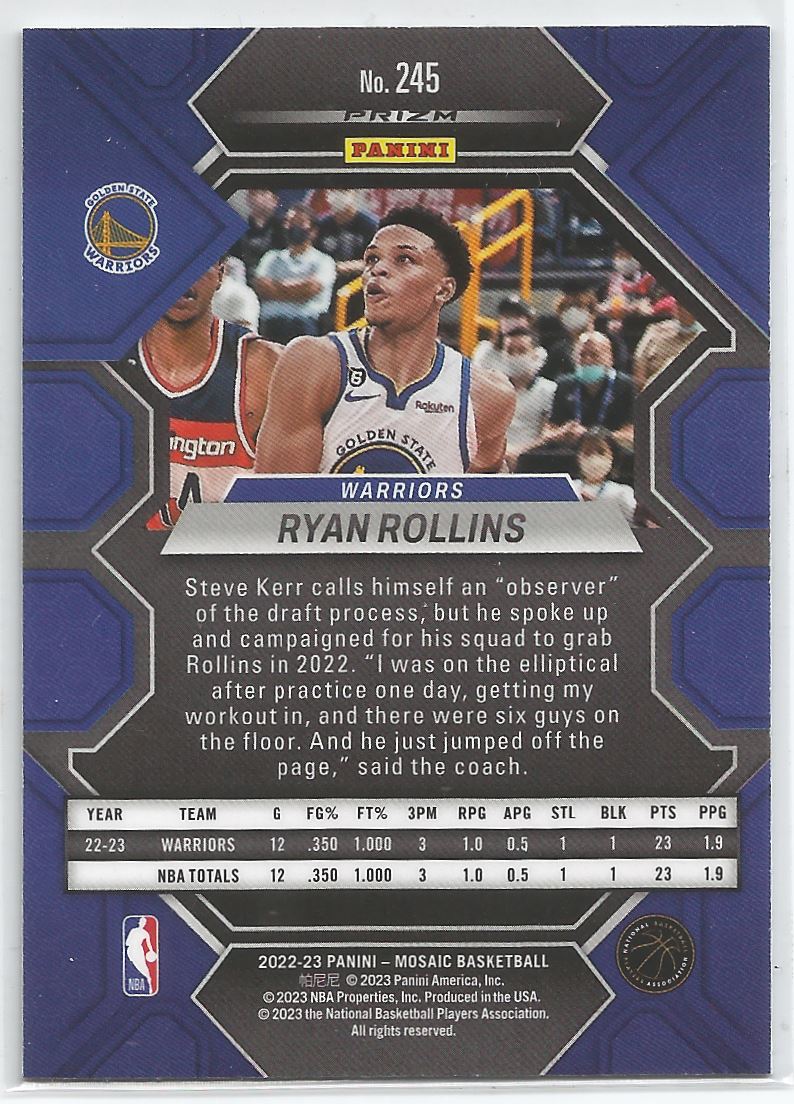 2022-23 Panini Mosaic Ryan Rollins #245 on Kronozio