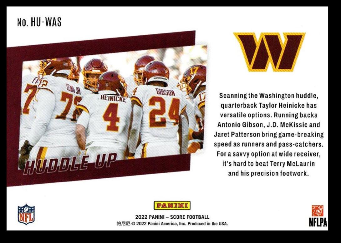 2022 Score Huddle Up Washington Commanders #HU-WAS on Kronozio