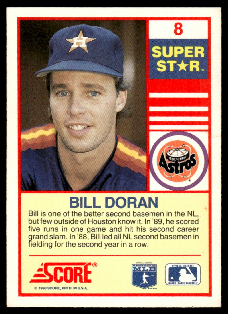 1990 Score 100 Superstars Bill Doran #8 on Kronozio