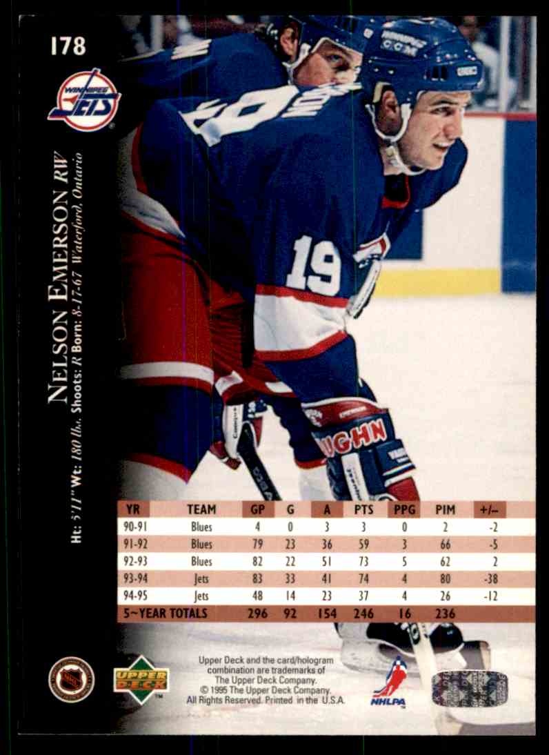 1995-96 Upper Deck Nelson Emerson #178 on Kronozio