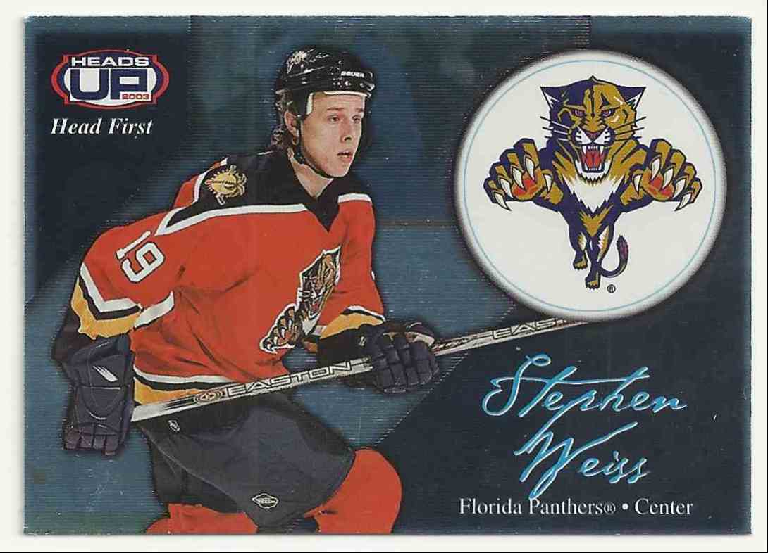 2002-03 Pacific Heads Up Head First Stephen Weiss #5 on Kronozio