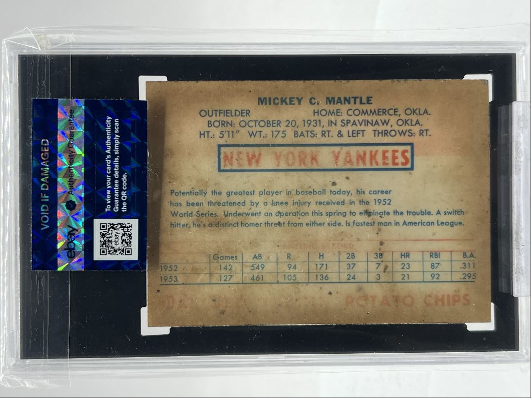 1954 DAN-DEE POTATO CHIPS BASEBALL YANKEES MICKEY MANTLE on Kronozio