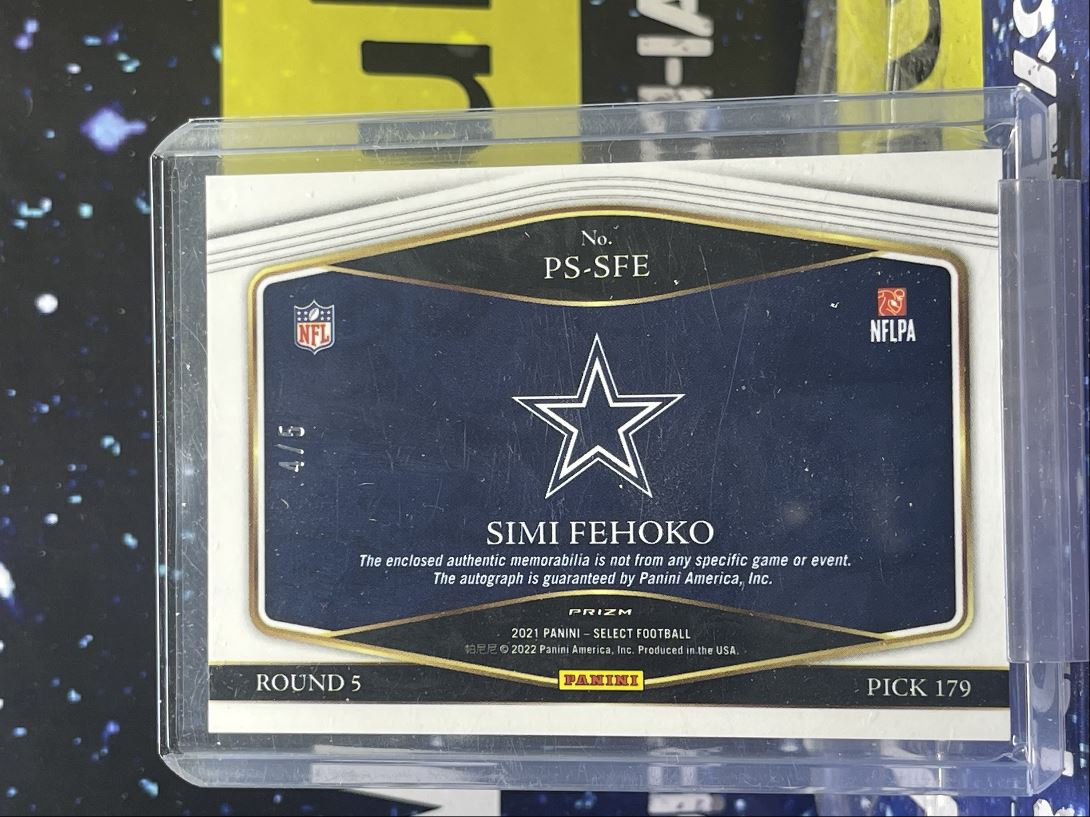 2021 Select RPA Rookie Patch Green Team Logo Simi Fehoko #PS-SFE on ...