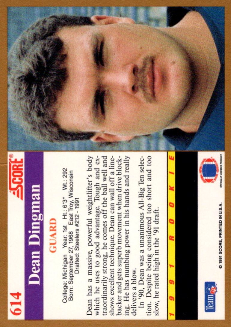 1991 Score Dean Dingman #614 on Kronozio