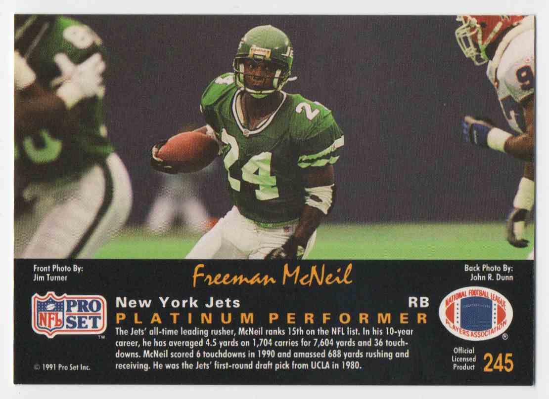 1991 Pro Set Platinum Freeman McNeil #245 on Kronozio