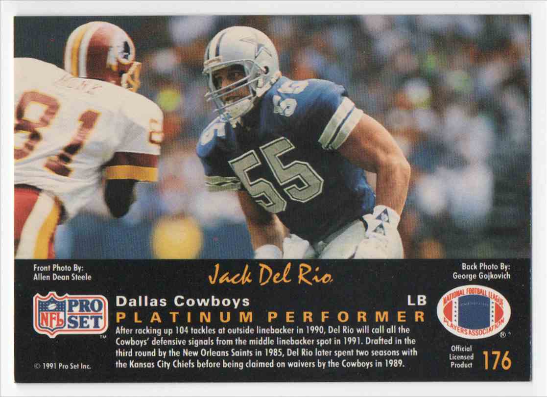 1991 Pro Set Platinum Jack Del Rio #176 on Kronozio