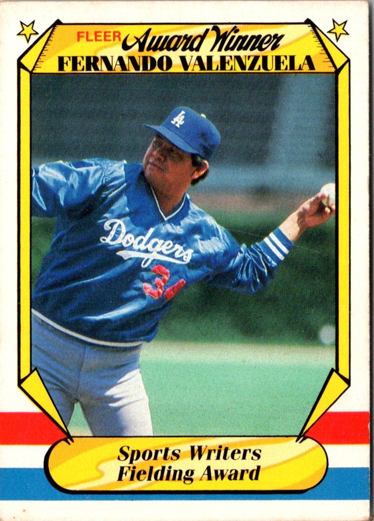 1987 Fleer Award Winners Fernando Valenzuela #40 on Kronozio